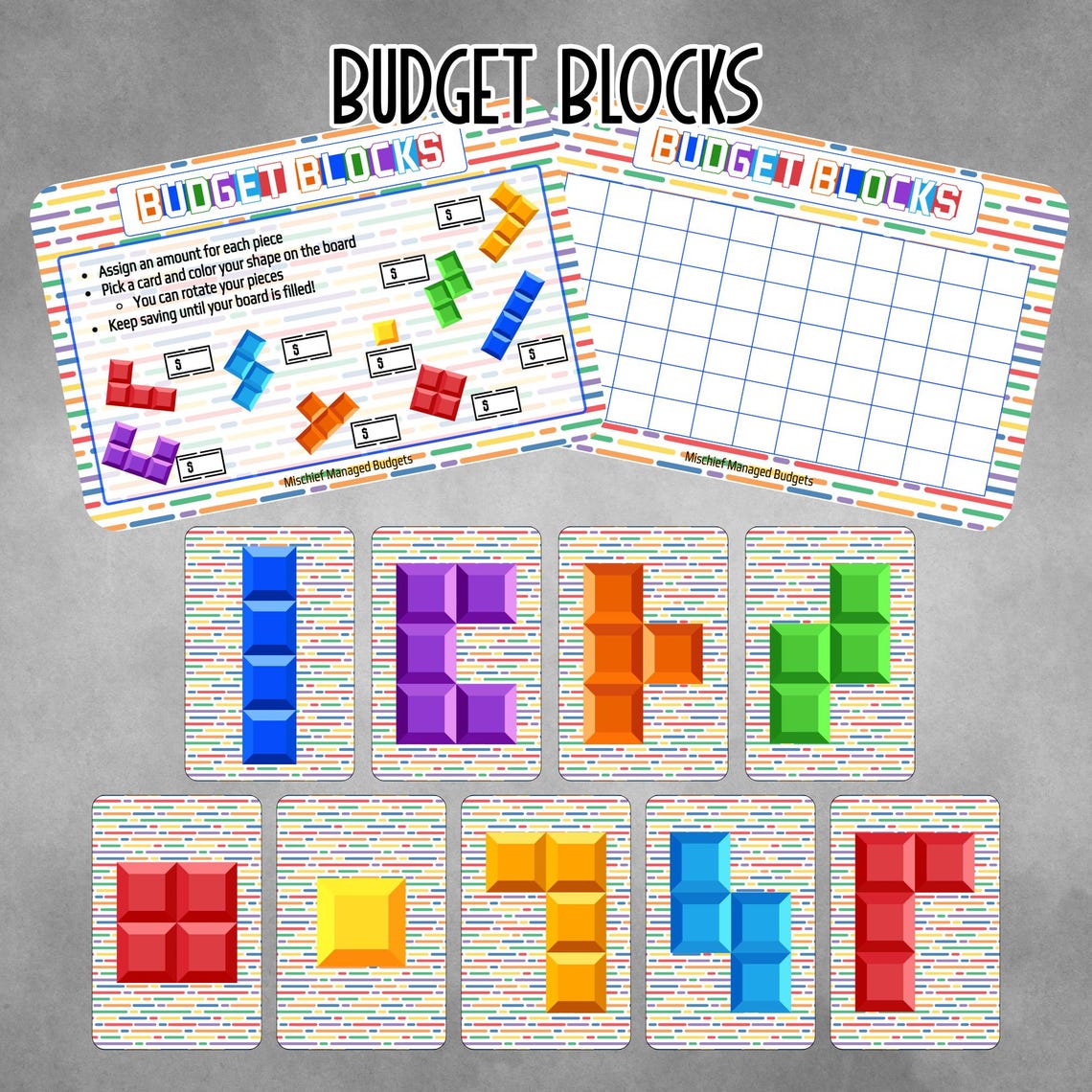 Budget Blocks - Savings Challenge - Etsy