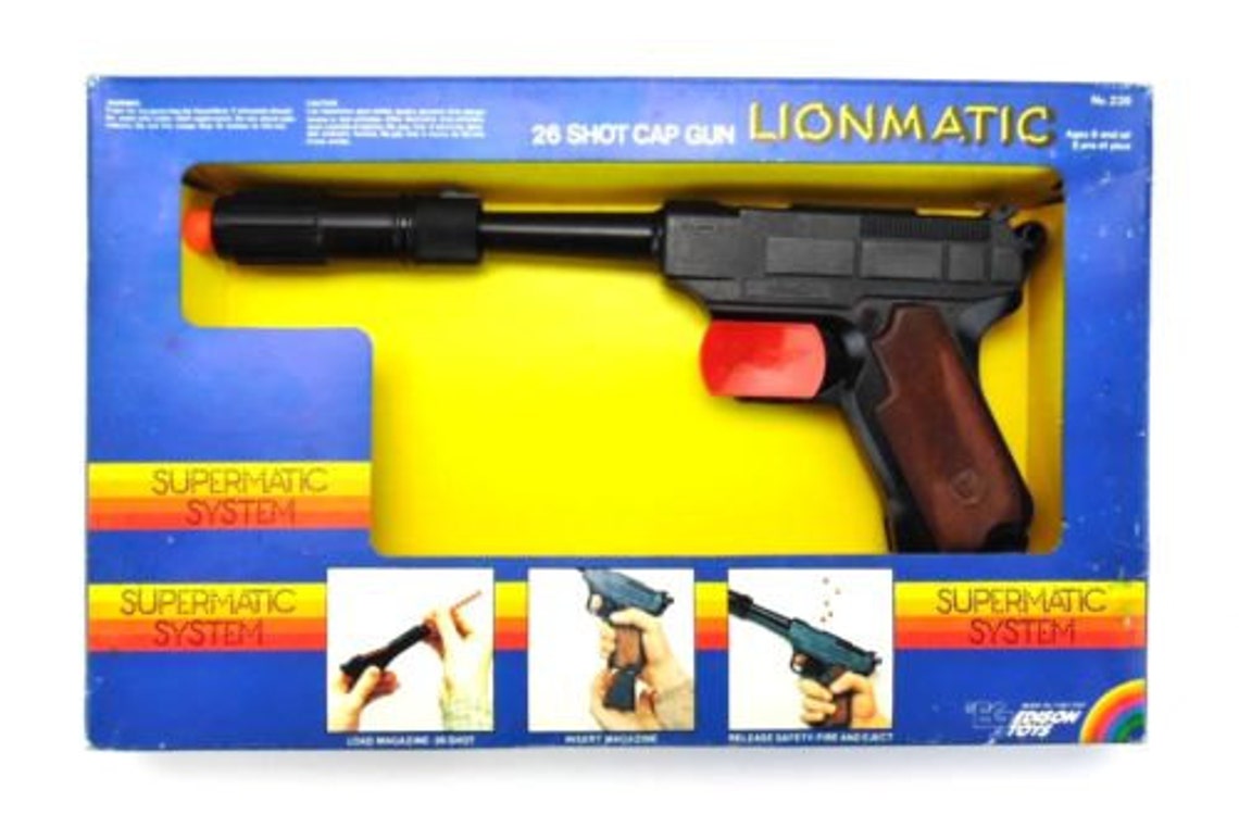 Edison Toys Lionmatic Toy Cap Gun With Red Barrel and Silencer MIB - Etsy
