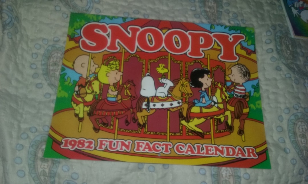 PEANUTS 1982 Fun Facts Calendar Snoopy Lucy Charlie Brown - Etsy