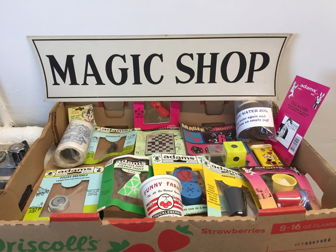 1940s Adams Magic Tricks Magic Shop Large Cardboard Marquee Sign Rare ...