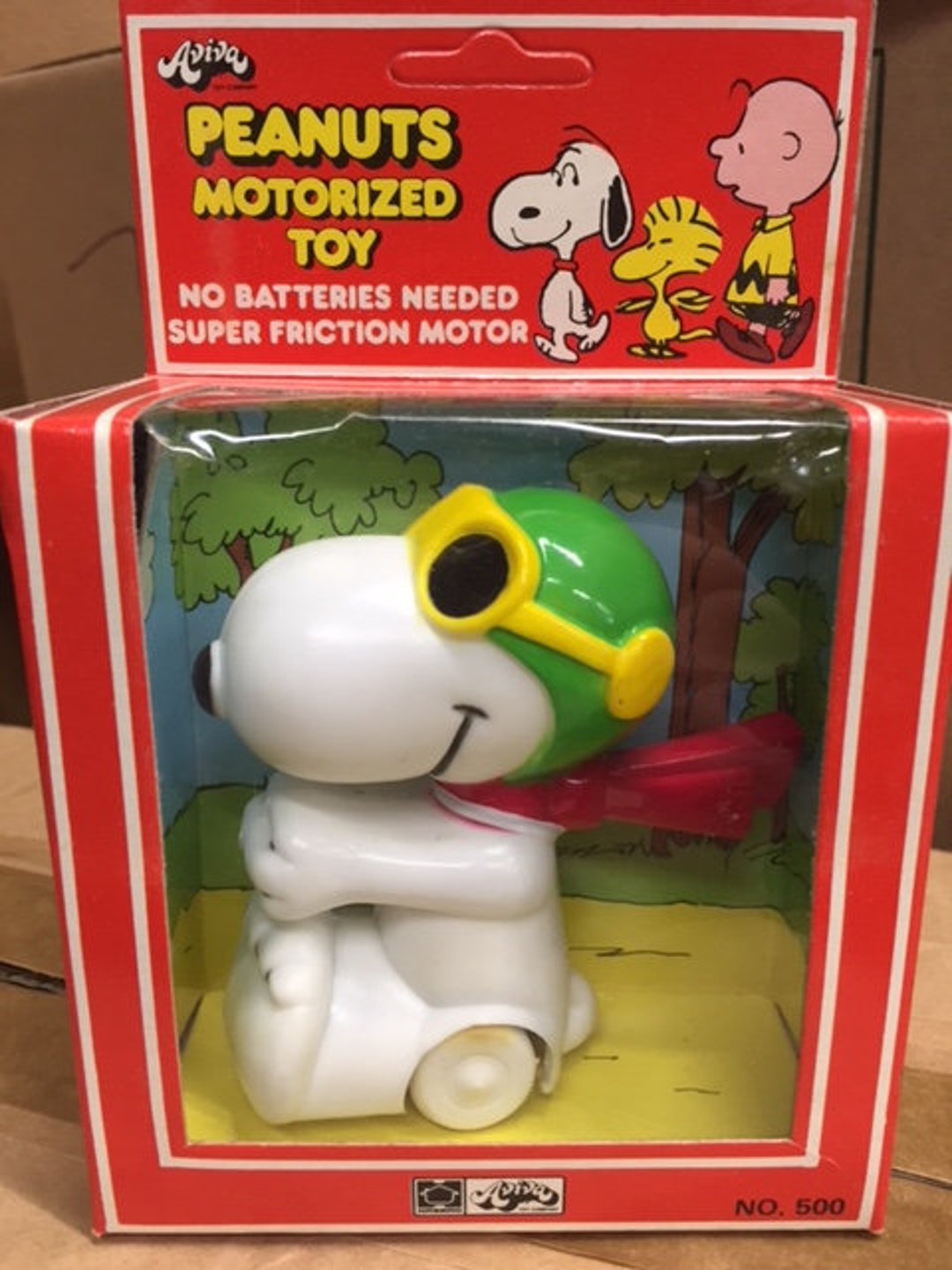 Vintage 1980s Aviva Peanuts Snoopy Flying Aces Motorized Toy NOS Sealed ...