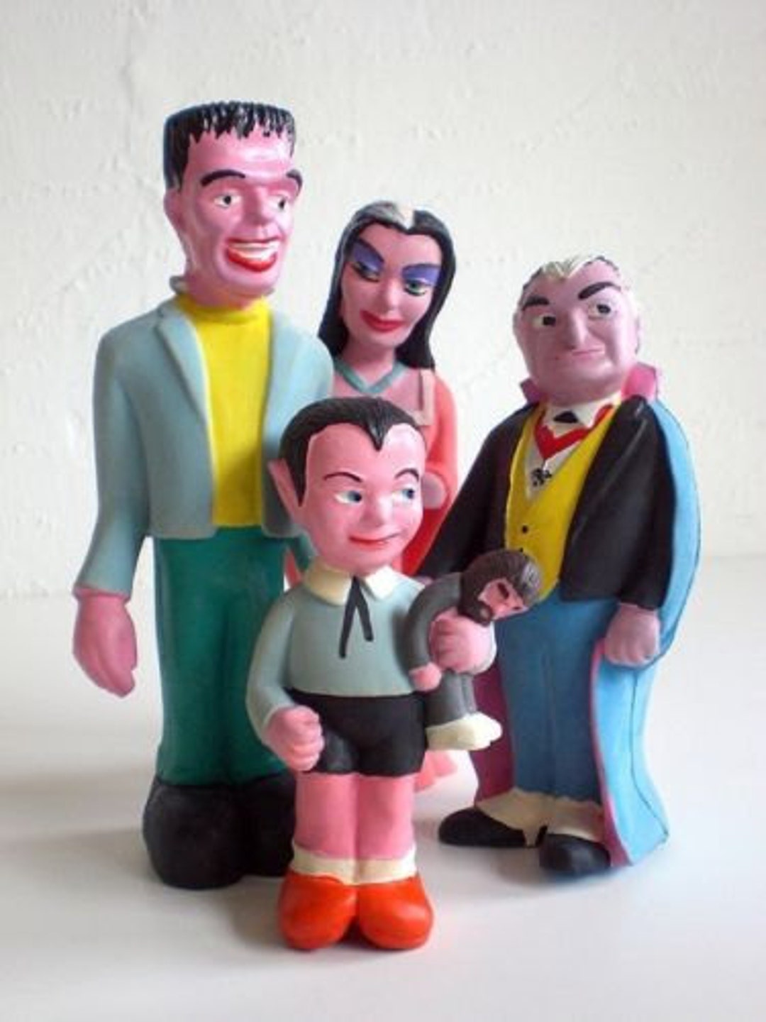 Vintage the Munsters Squeeze Dolls Set Eddie Herman Lily and Grandpa ...