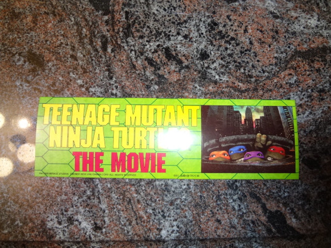 TMNT Teenage Mutant Ninja Turtles Original MOVIE Bumper Sticker Mint ...