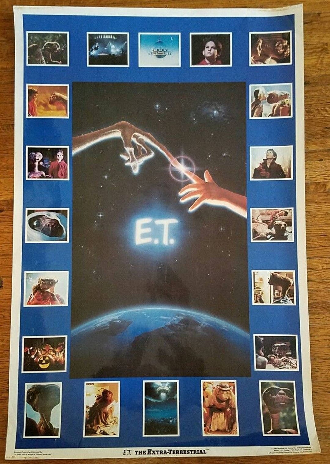 Vintage E.T. Movie Poster Featuring Movie Scenes Old Stock Sealed - Etsy