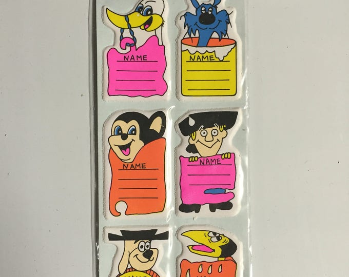 70s Mighty Mouse Puffy Name Sticker Package Mighty Mouse Deputy Dawg ...