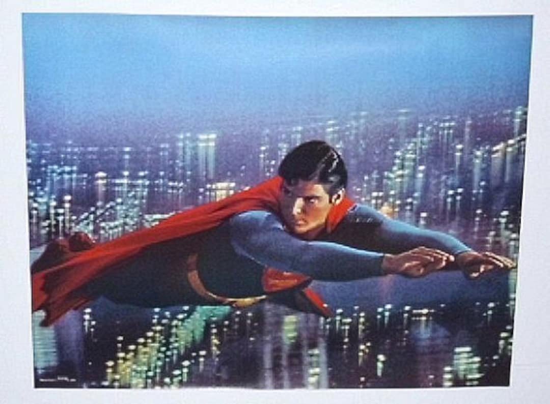 Vintage DC Comics Superman Flying Over Metropolis Christopher - Etsy