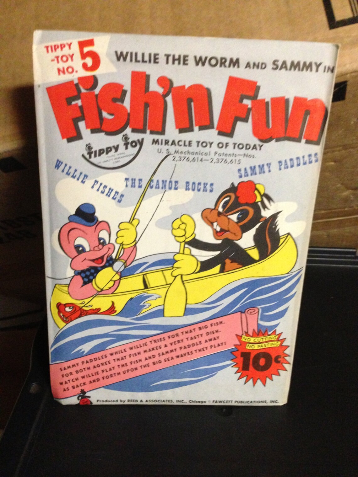 Willie the Worm & Sammy Fish N' Fun 1940's Paper Punch Out Toy Playset ...