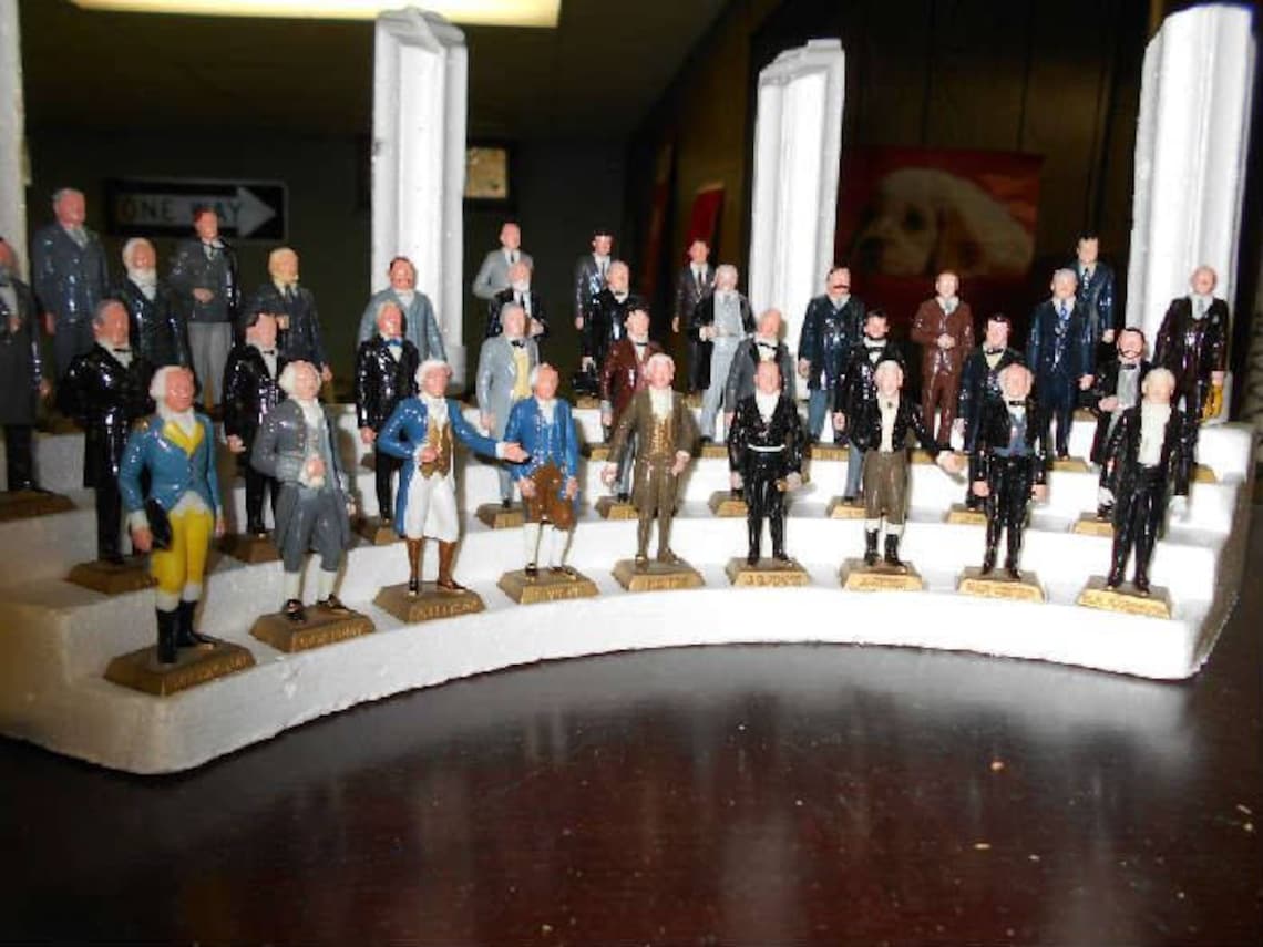 1960S Marx US President Figure Collection Including NIXON & Regal Stand ...
