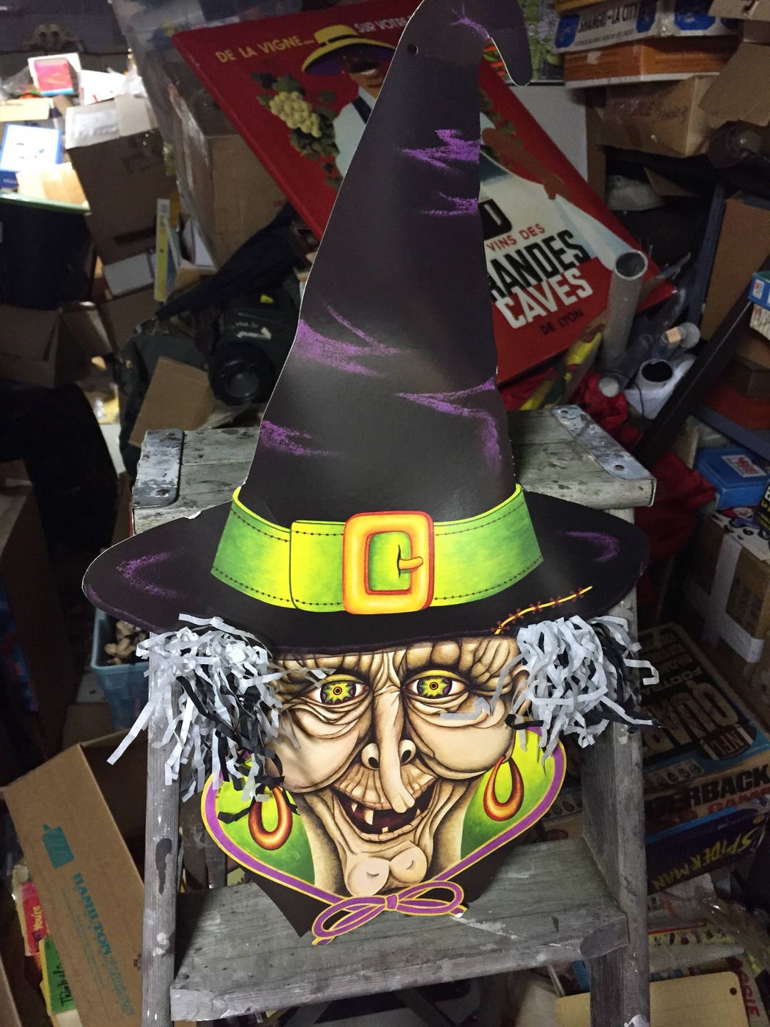 Vintage Halloween Wicked Witch Large Diecut Head With Hair NOS - Etsy