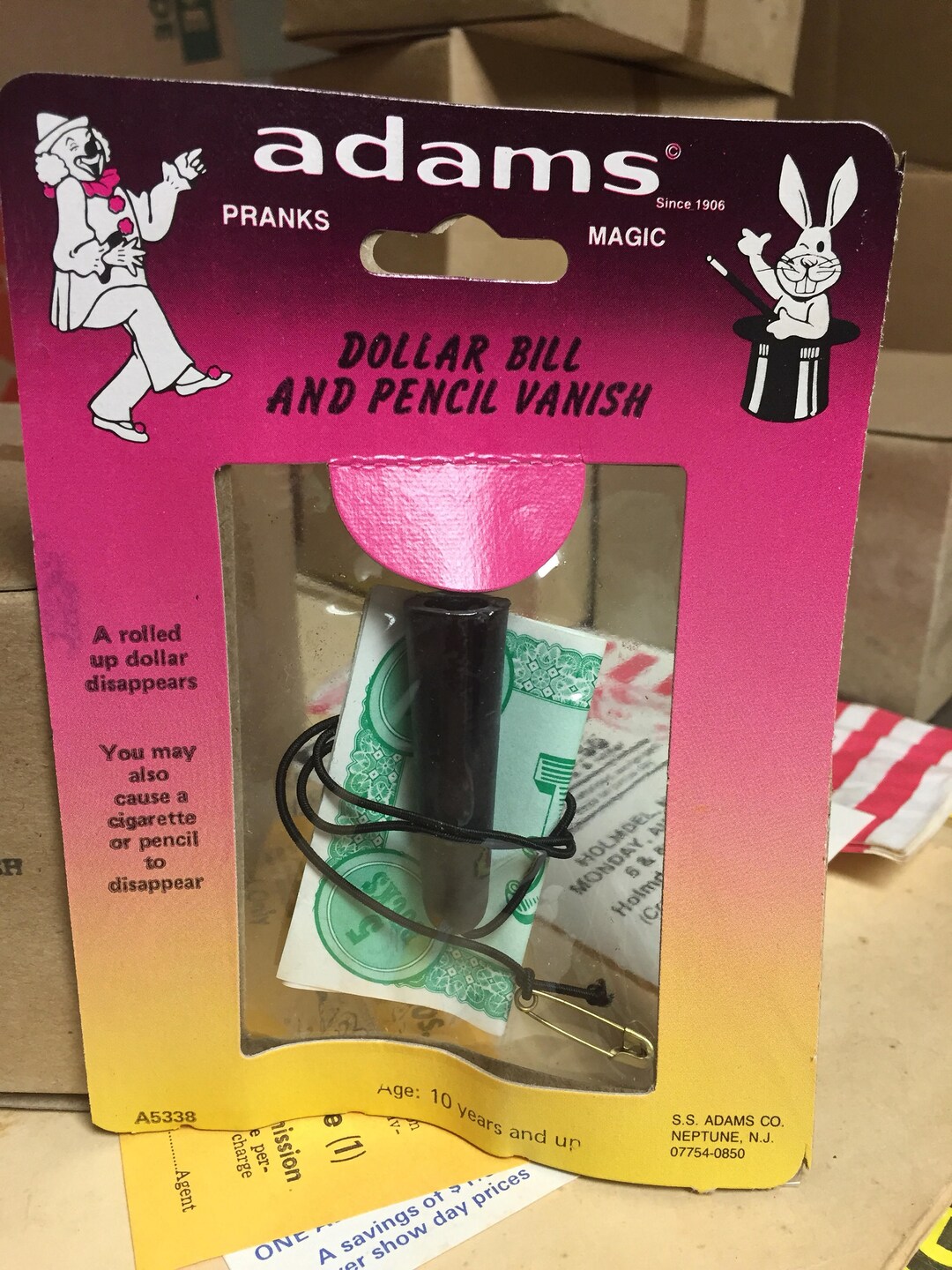 SS Adams Magic Tricks Pranks & Puzzles Dollar Bill and Pencil Vanish ...