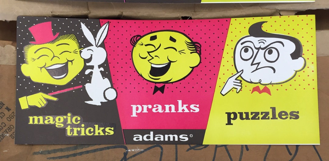 SS Adams Magic Tricks Pranks & Puzzles Dime Store Novelty Store Display ...