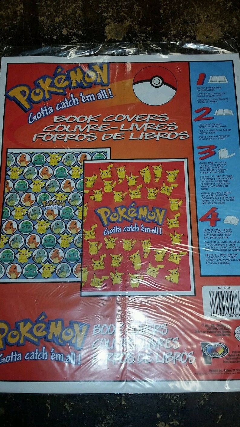 10 Packs Vintage Pokemon Gotta Catch Em Book Covers Pikachu & More ...
