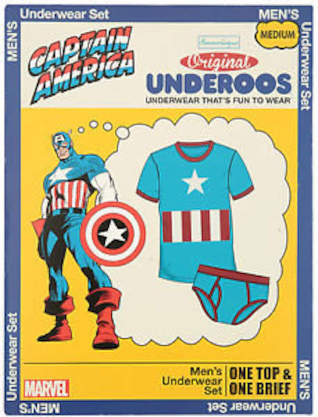 Marvel Comics Captain America Underoos Medium NIP Unused - Etsy