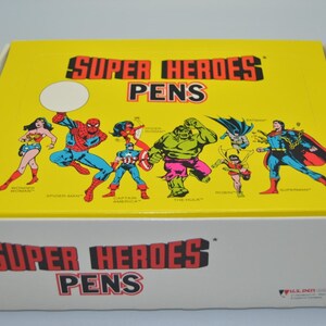 Very Rare Set of 4 Different Marvel SUPERHERO Pens Huk Spiderman Capt. America Spider Woman - Etsy