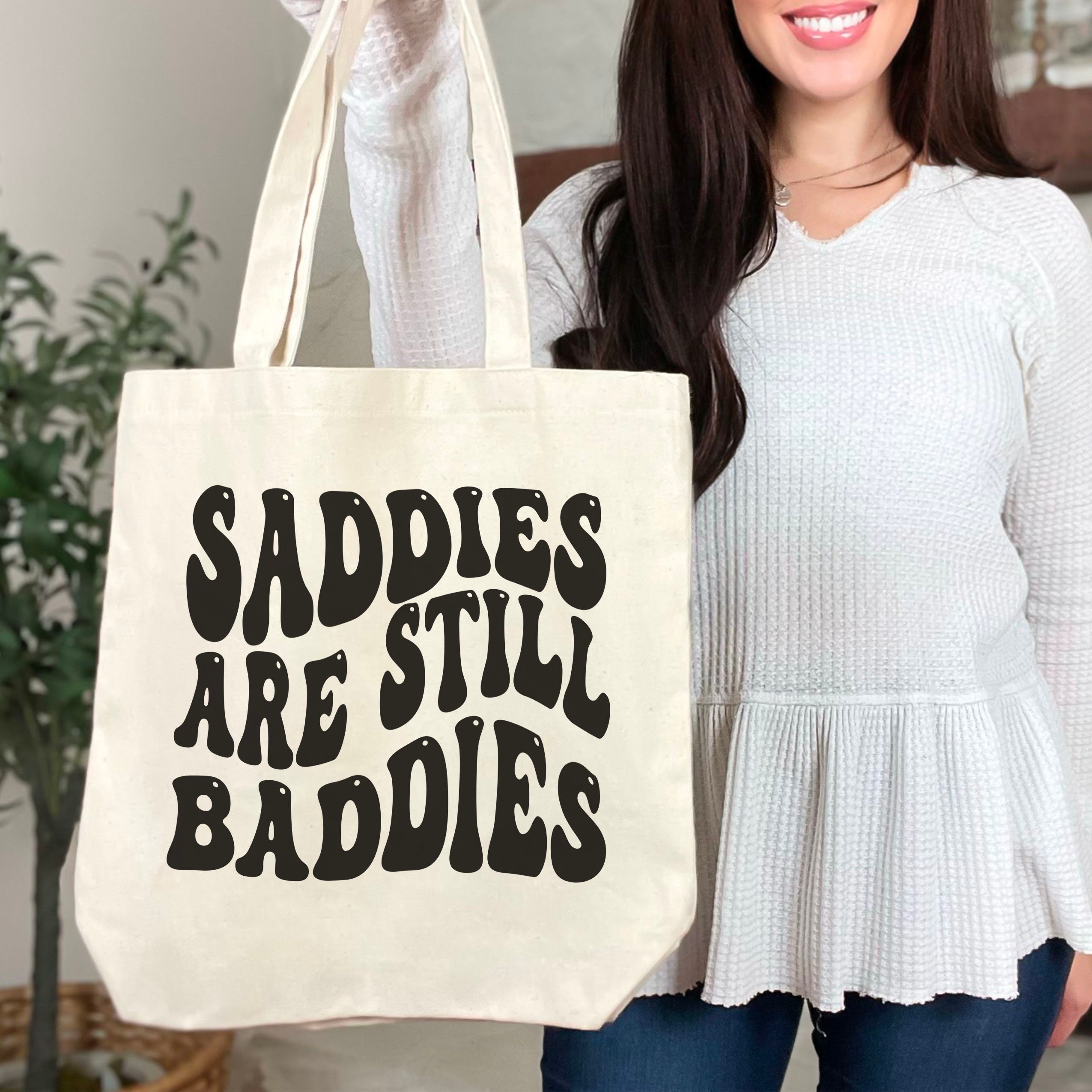 Saddies Are Still Baddies Tote Bag, Mental Health Tote Bag, Mental ...
