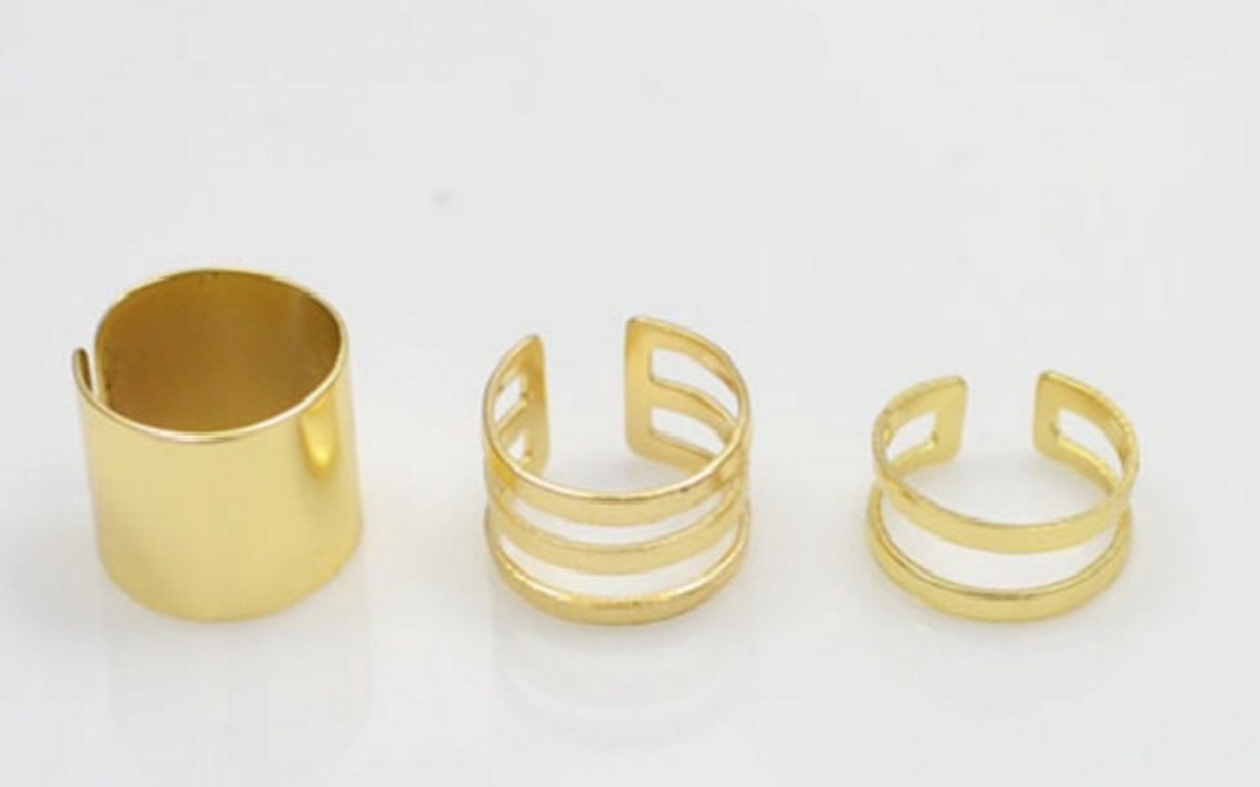 GOLD TRIO RINGS - Etsy