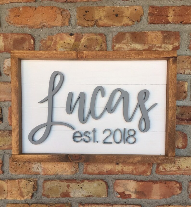 Est Wedding Name Sign | Shiplap Wood Cutout Sign | Custom Last Name ...