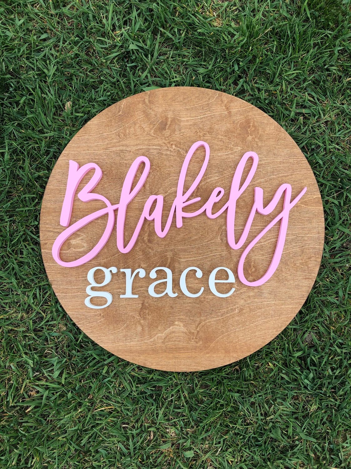 24 Round Custom Wood Name Sign 1/2 Thick Letters | Etsy