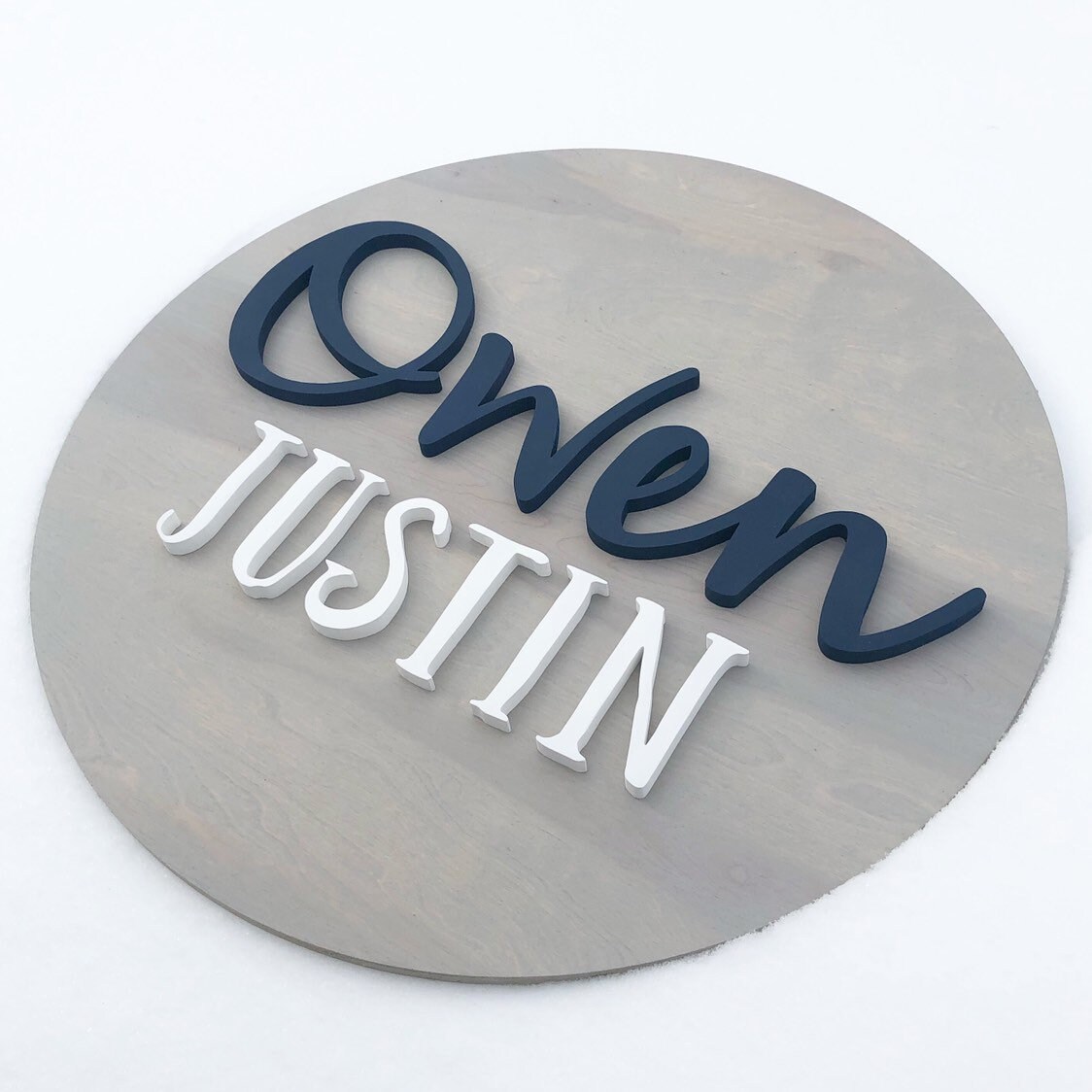 24 Round Custom Wood Name Sign 1/2 Thick Letters | Etsy