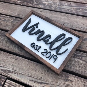 Est Wedding Name Sign | Shiplap Wood Cutout Sign | Custom Last Name ...