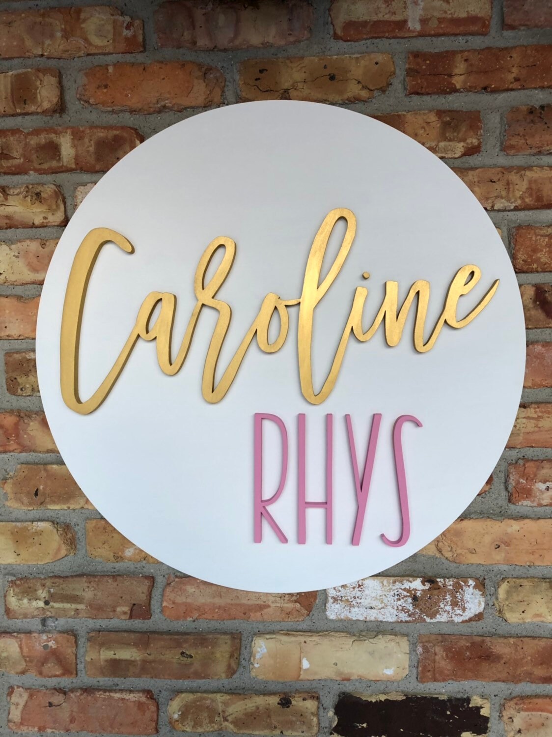 24 Round Custom Wood Name Sign 1/2 Thick Letters | Etsy