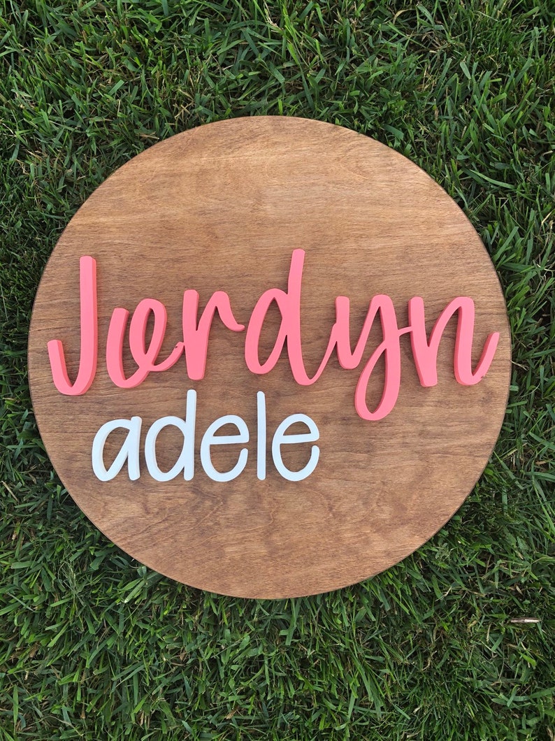 Round Custom Wood Name Sign 18 Custom Name Cut Out Wood - Etsy