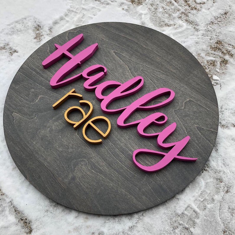 Round Custom Wood Name Sign 18 Custom Name Cut Out Wood - Etsy
