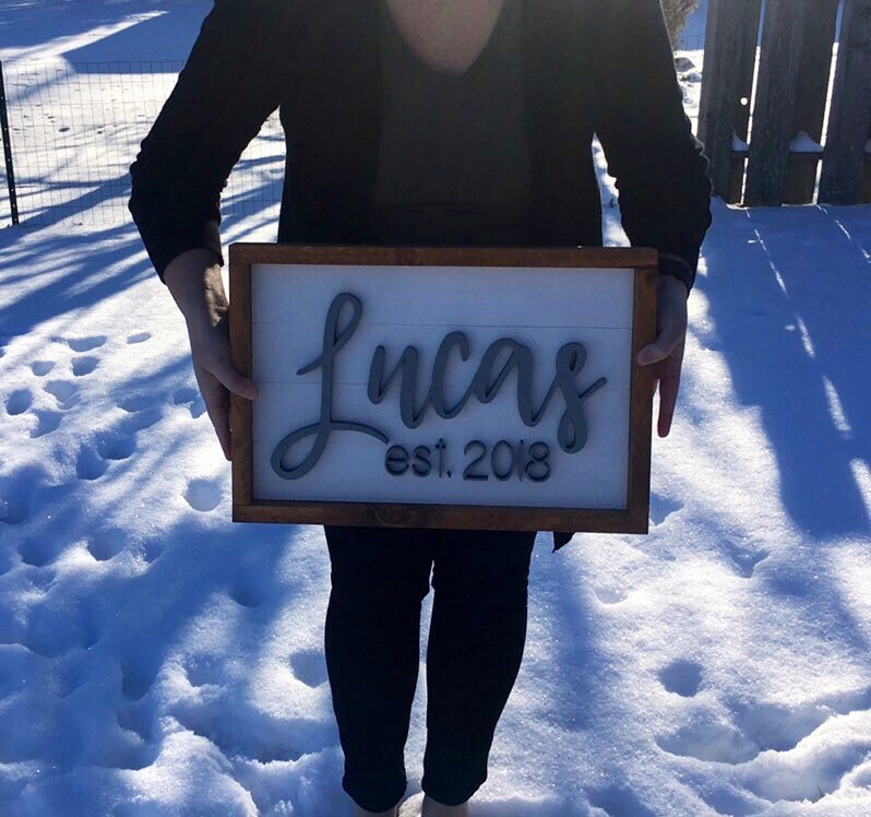 Est Wedding Name Sign | Shiplap Wood Cutout Sign | Custom Last Name ...