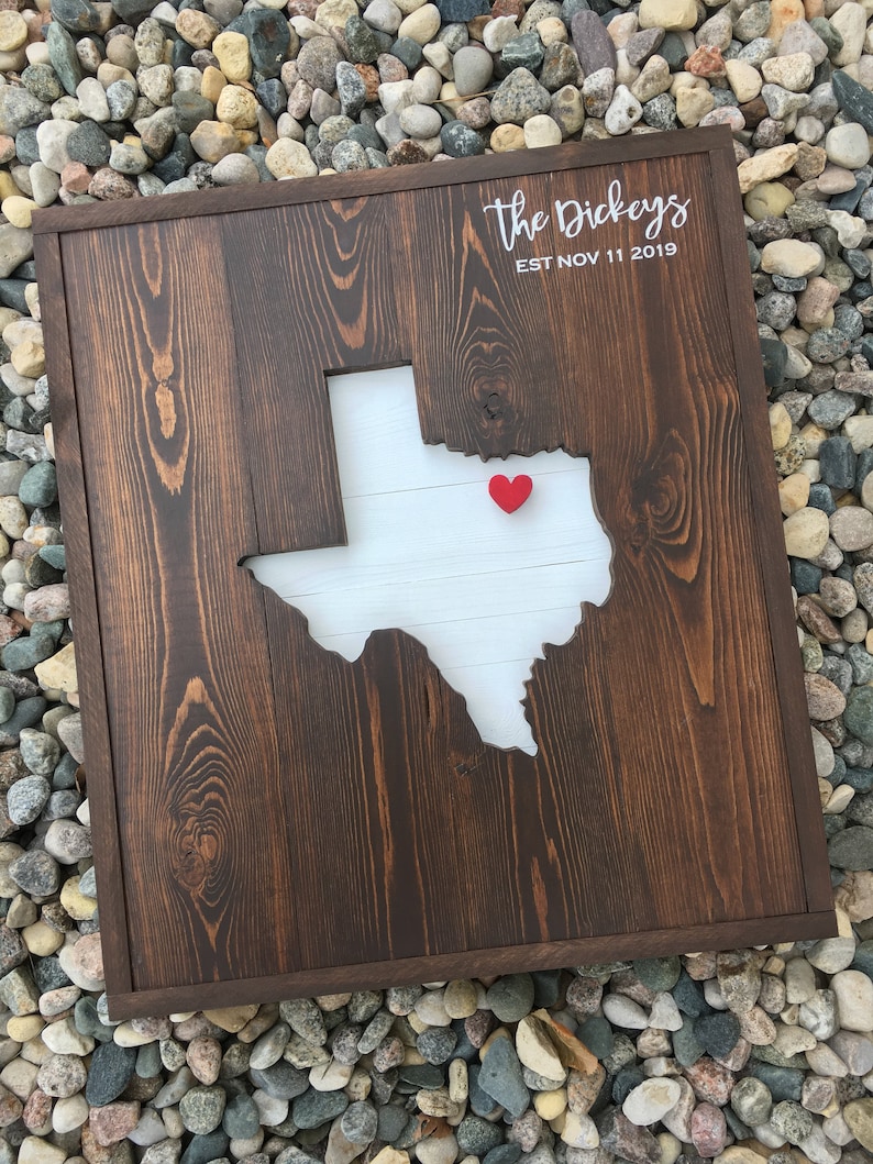 Large Personalized Texas Wood Sign | Wedding Guest Book Alternative TX ...