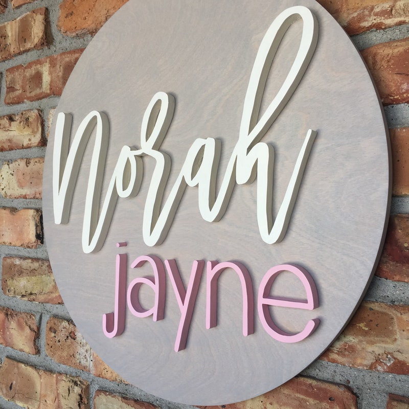 Round Nursery Sign - Etsy