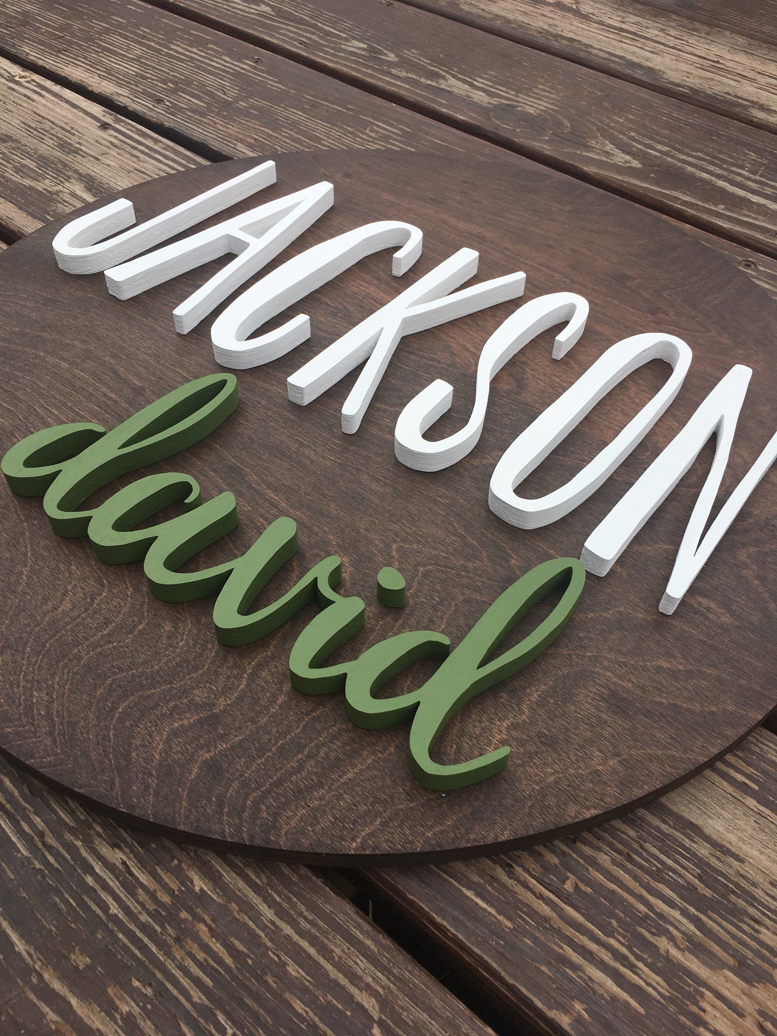 Round Custom Wood Name Sign 18 Custom Name Cut Out Wood - Etsy