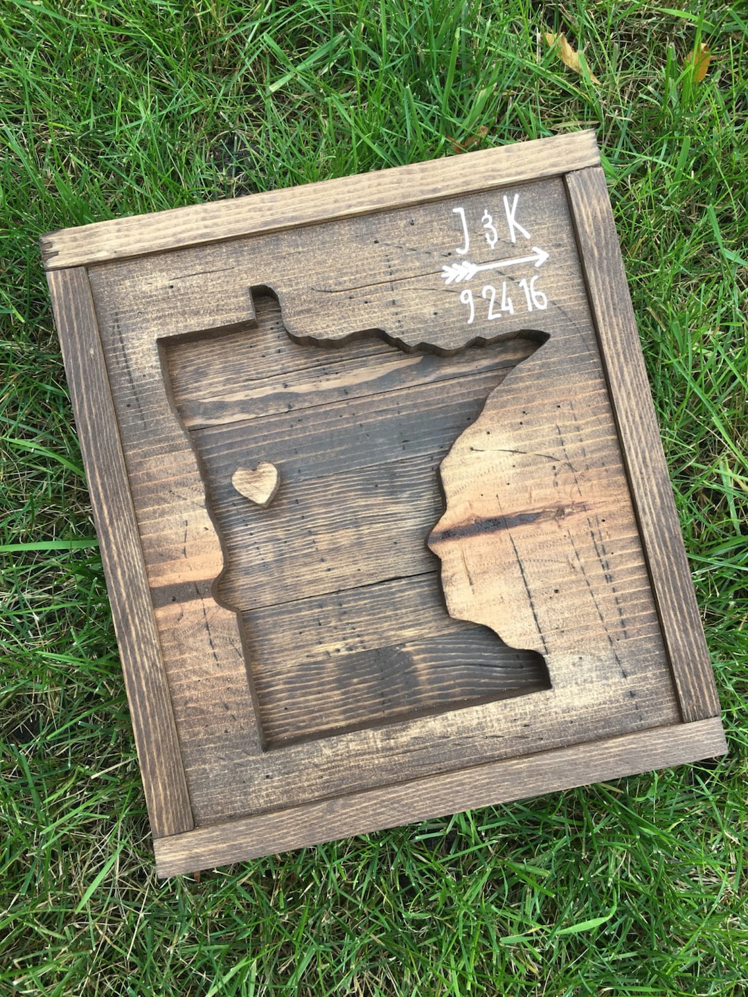 Personalized Minnesota Wood Sign | MN Wall Decor Cutout | Customizable ...