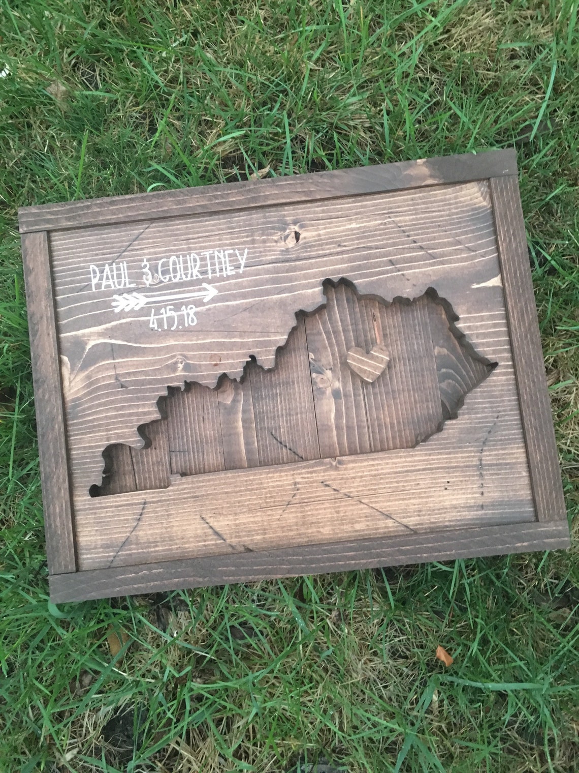 Personalized Kentucky Wood Sign | KY Wall Decor Cutout | Wedding Gift ...