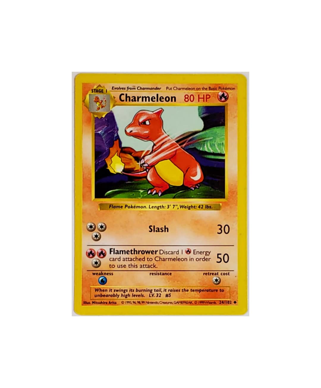 Pokemon Charmeleon Shadowless 24/102 Uncommon, Base Set, 1999, TCG ...