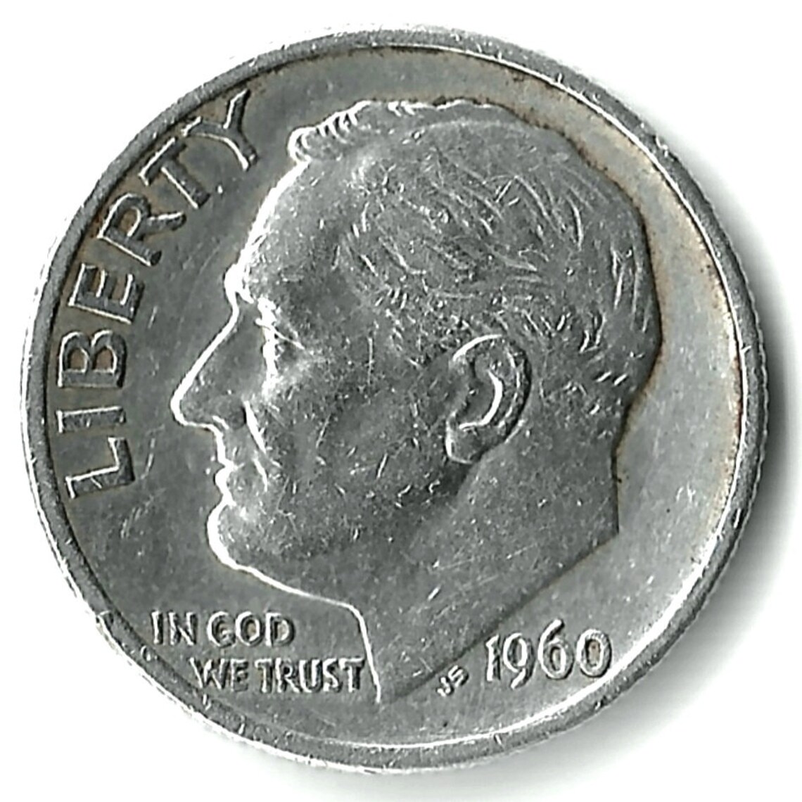 1960 Silver Roosevelt Dime, Low Mintage Coin Philadelphia Mintmark - Etsy