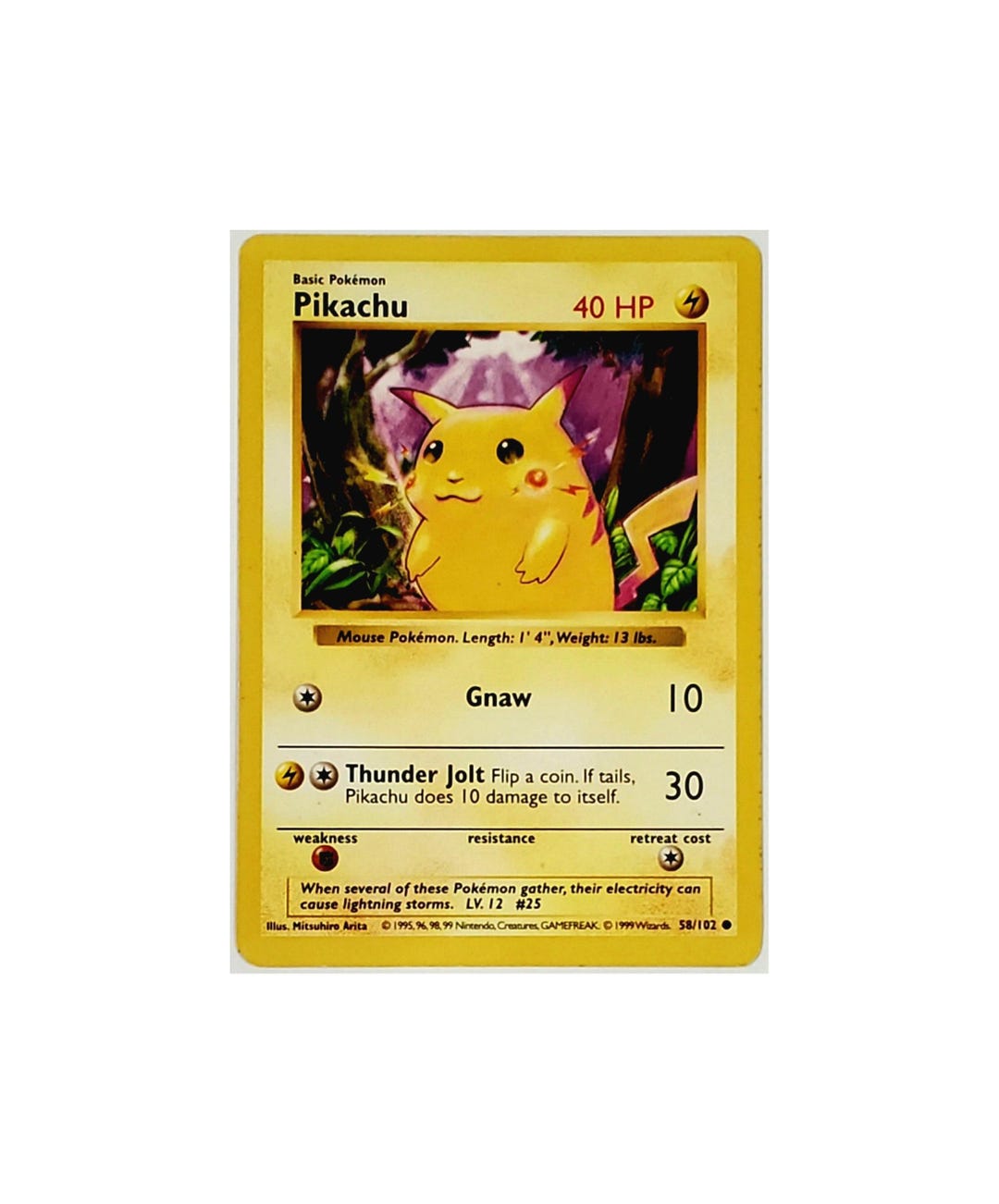 Pikachu "red Cheeks" Error Shadowless 58/102, Pokemon Base Set, 1999 ...