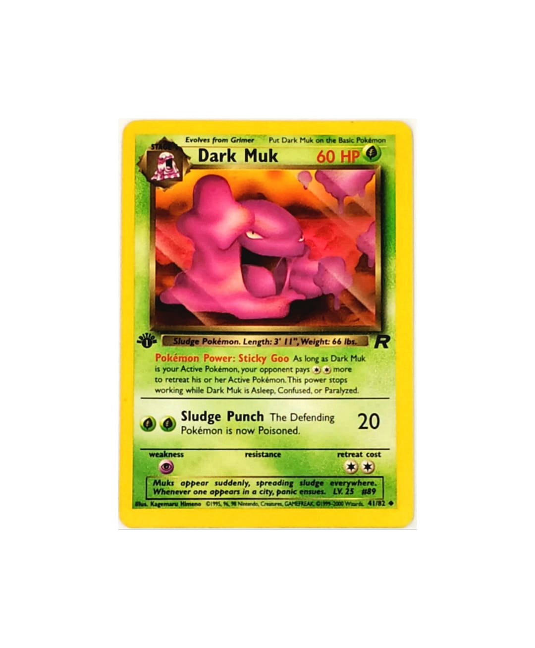 Dark Muk "1st Edition" 41/82 Team Rocket 1st Edition, Pokemon Card ...