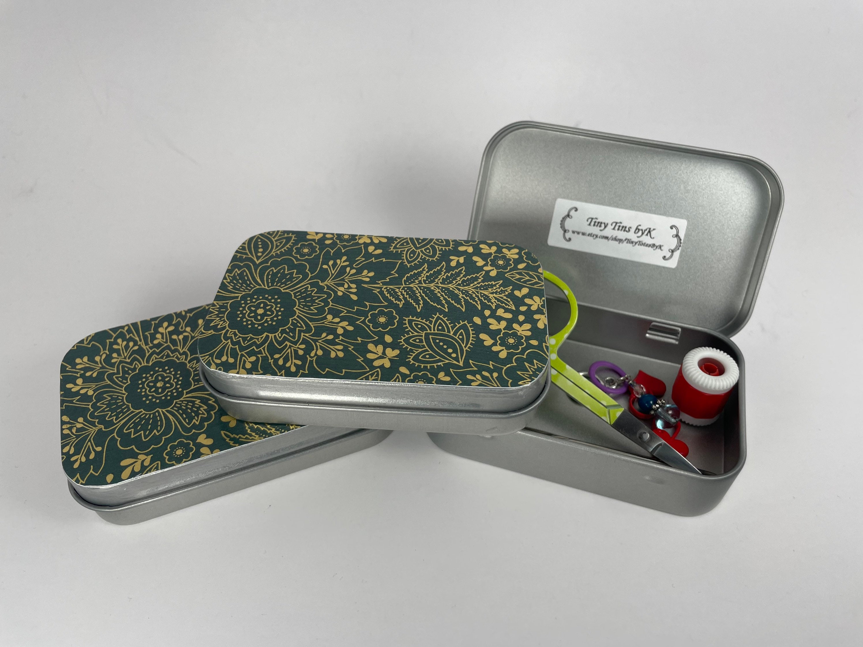 Tiny Tins Notions Tin Decorative Tin Small Hinged Tin - Etsy