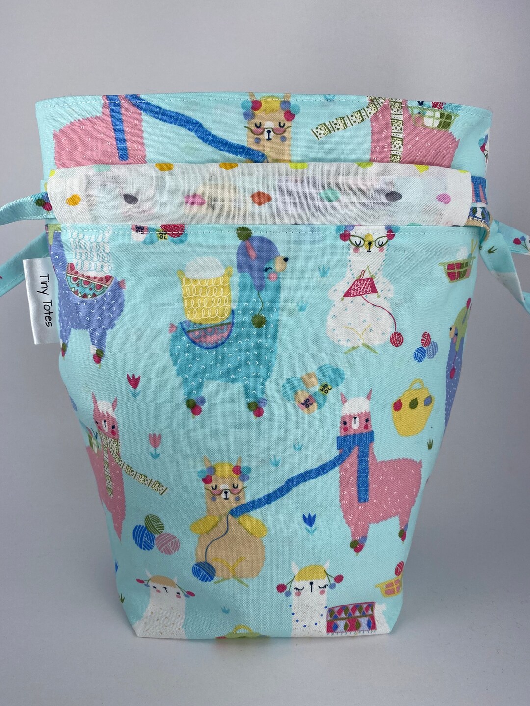 Tiny Totes, Small Knitting Bag, Project Bag, Small Drawstring Bag ...
