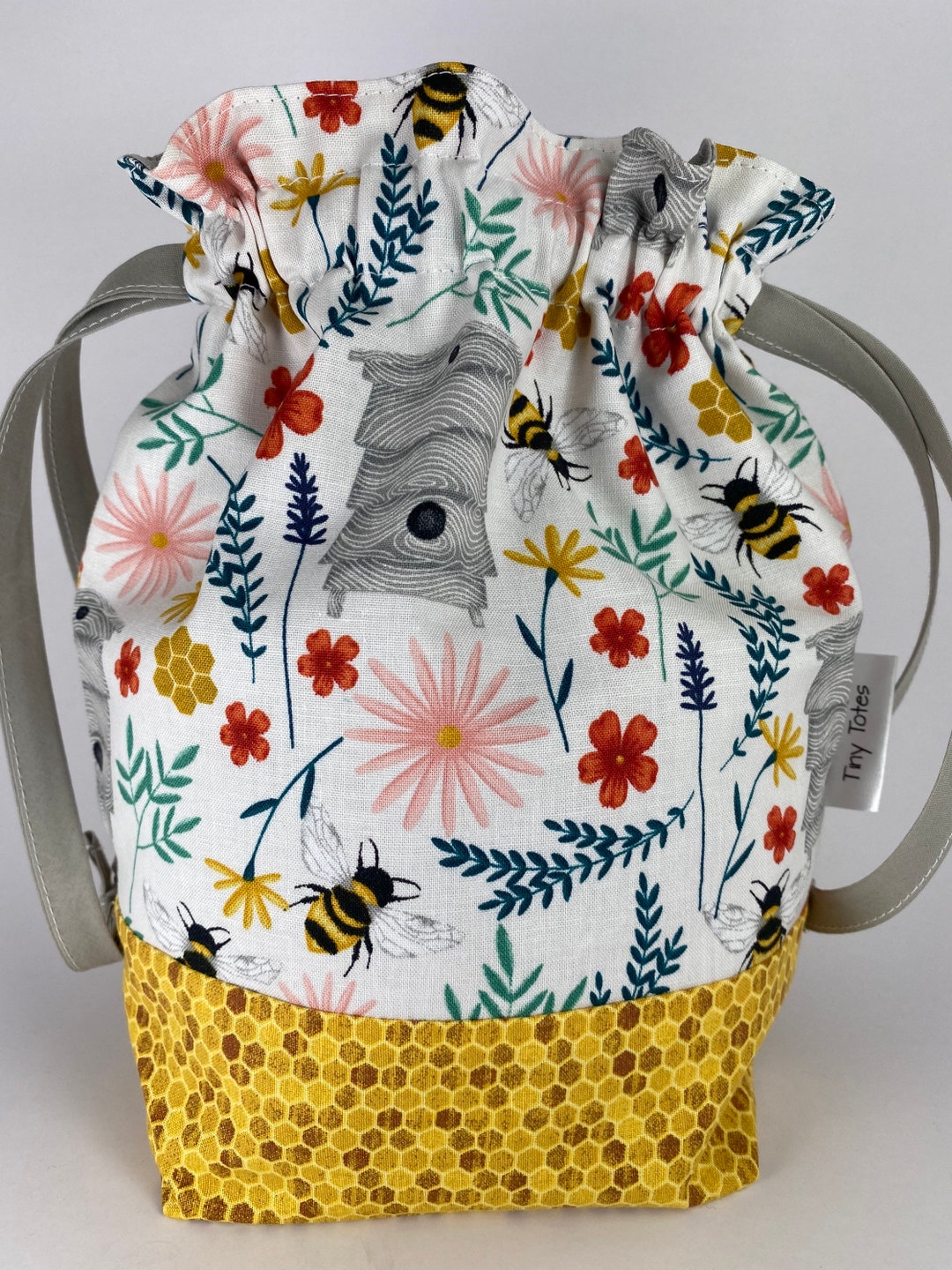 Tiny Totes, Small Knitting Bag, Project Bag, Small Drawstring Bag ...