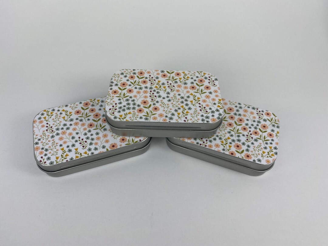 Tiny Tins, Notions Tin, Decorative Tin, Small Tin, Hinged Tin, Small ...