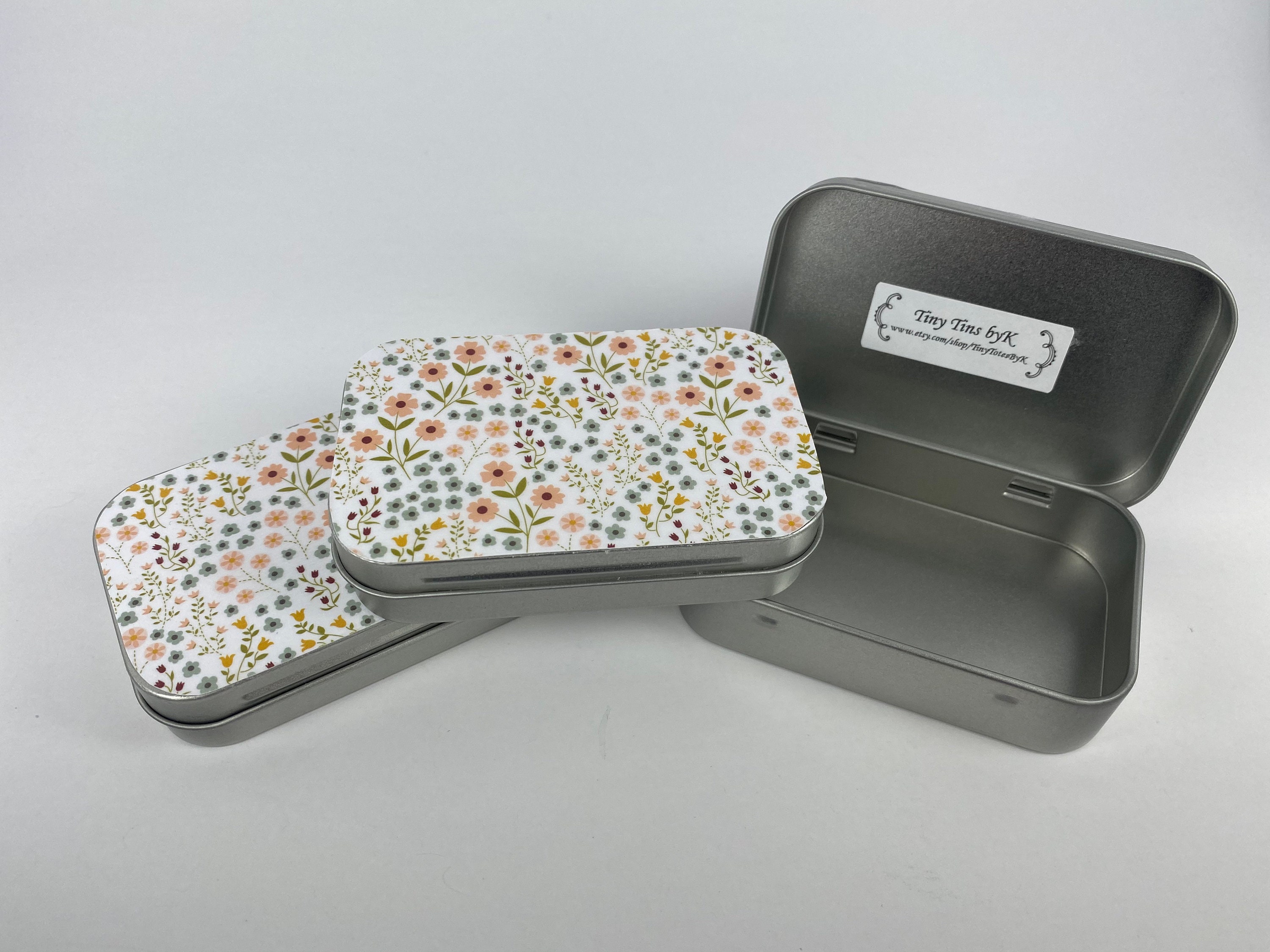 Tiny Tins Notions Tin Decorative Tin Small Tin Hinged Tin - Etsy