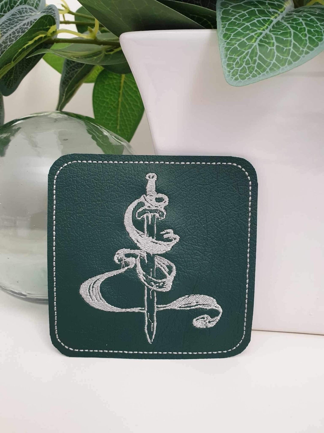 Fantasy Sword Vinyl Embroidered Mug Rug/coaster - Etsy