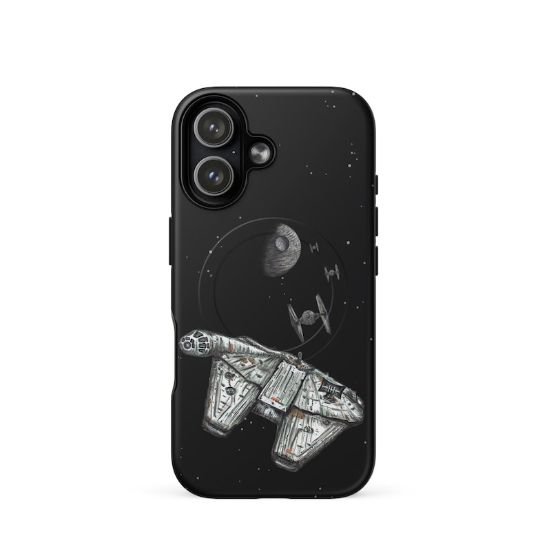 Millennium Falcon iPhone Case: Star Wars Hand Drawn Art, Magsafe® Tough ...