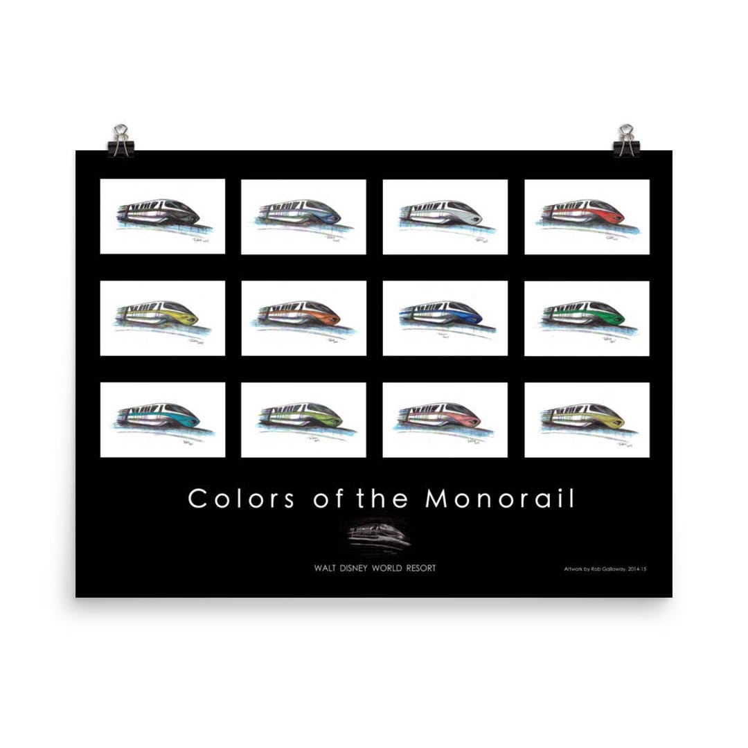Disney Monorail Poster - 18 X 24 - Walt Disney World Resort "colors of ...