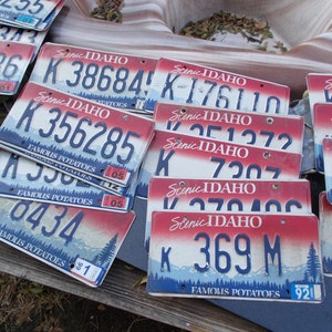 40 IDAHO Used Vintage Raised Letter License Plate Lot -- Red White Blue ...