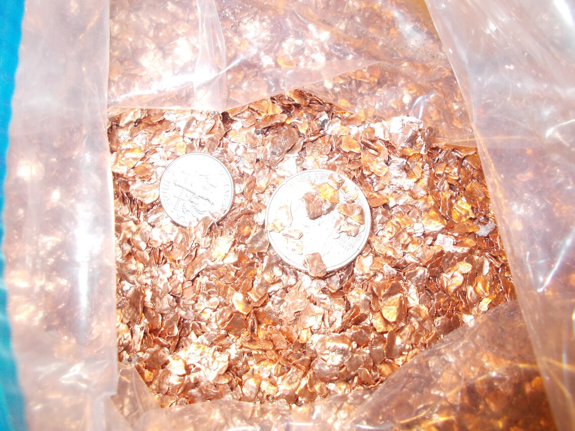 Copper Metal Shavings Glimmer Shiney Leaf Drops Orgone Organite Art ...