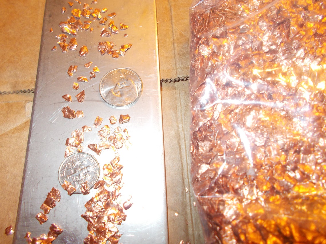 Copper Metal Shavings Glimmer Shiney Leaf Drops Orgone Organite Art ...