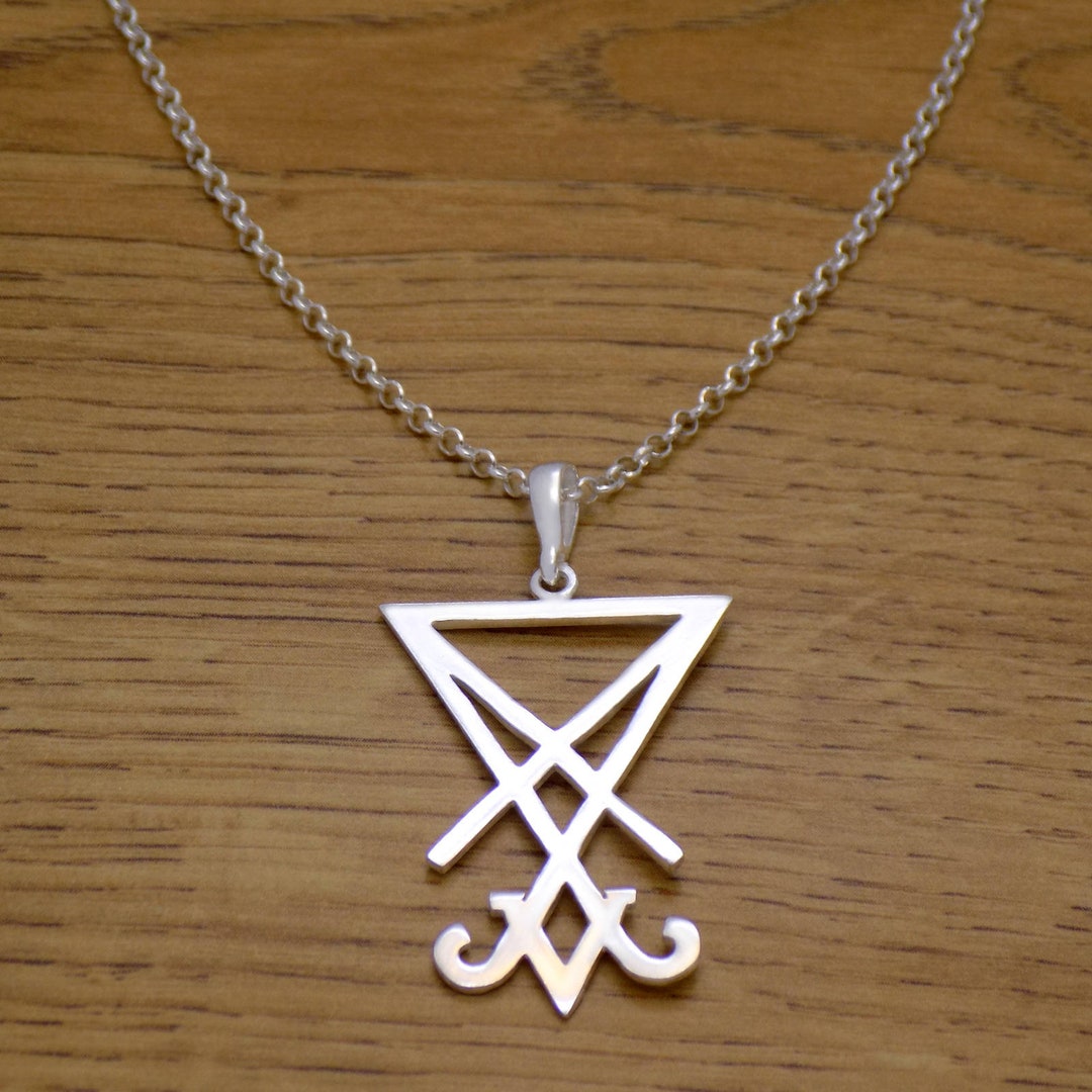 Solid 925 Sterling Silver Sigil of Lucifer Seal of Satan Gothic ...