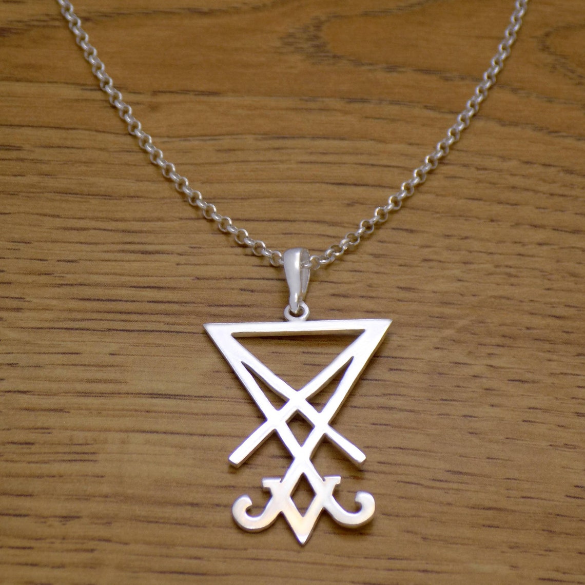 Solid 925 Sterling Silver Sigil of Lucifer Seal of Satan Gothic ...